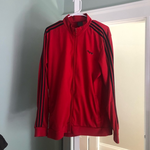 adidas | Sweaters | Mens Adidas Track Suit Zip Up Red Pullover Jacket ...
